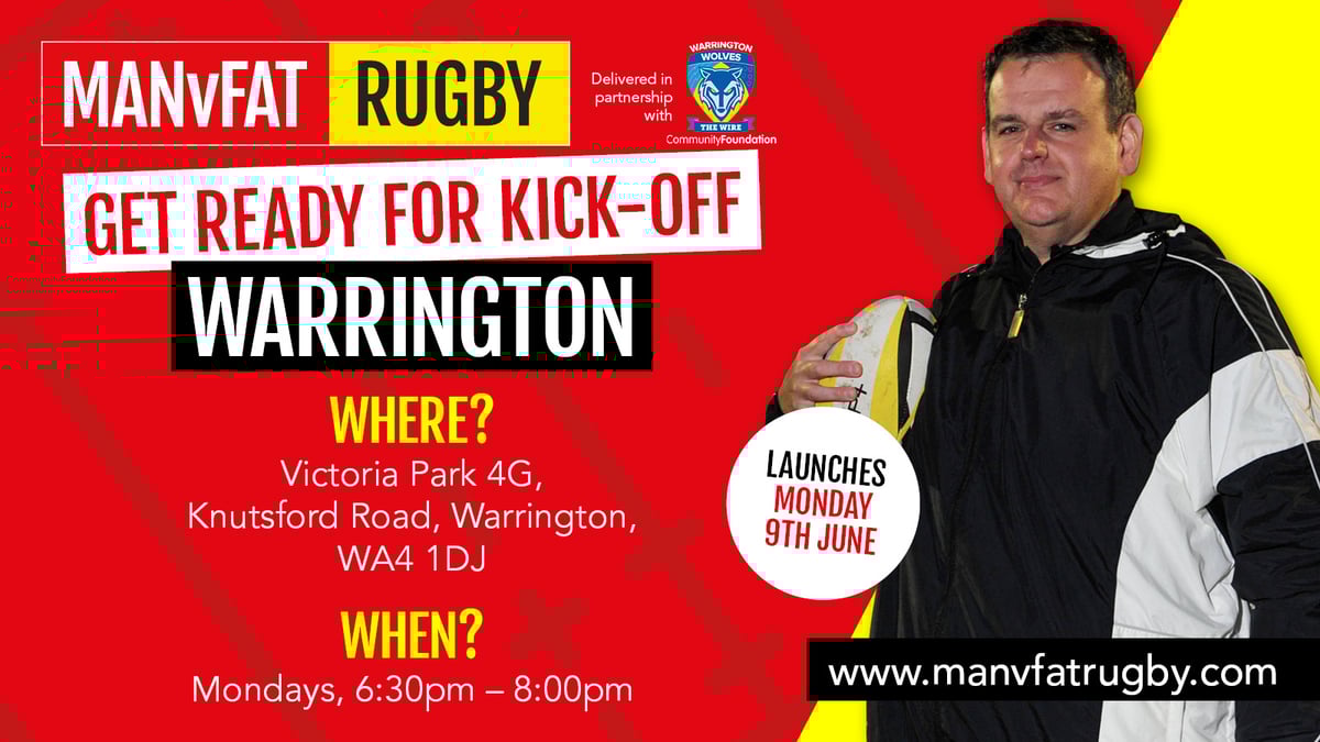MAN v FAT to partner with Warrington Wolves to support male wellbeing